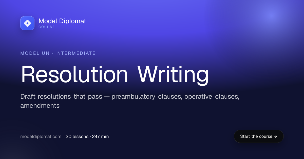 Resolution Writing | Model Diplomat