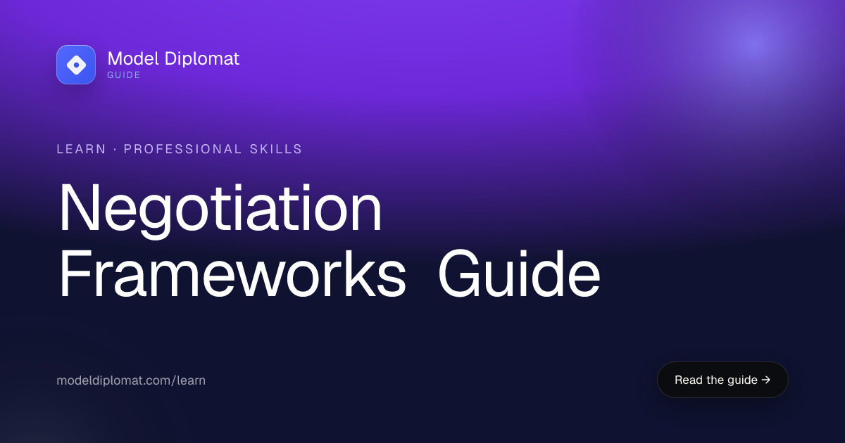 Negotiation Frameworks Guide | Model Diplomat