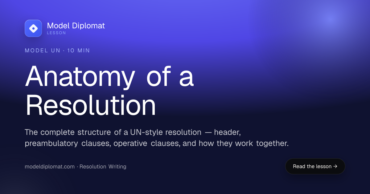 Anatomy of a UN-Style Resolution | Model Diplomat