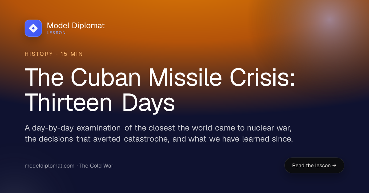 The Cuban Missile Crisis: Thirteen Days | Model Diplomat