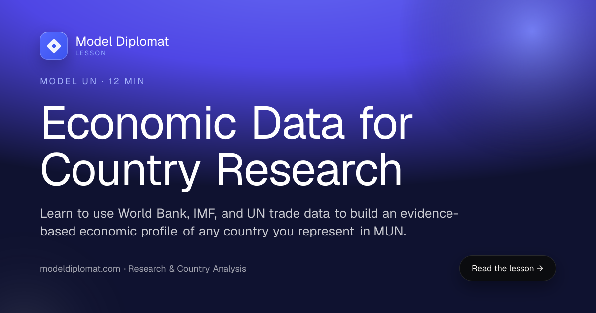 Economic Data Sources for MUN Country Research