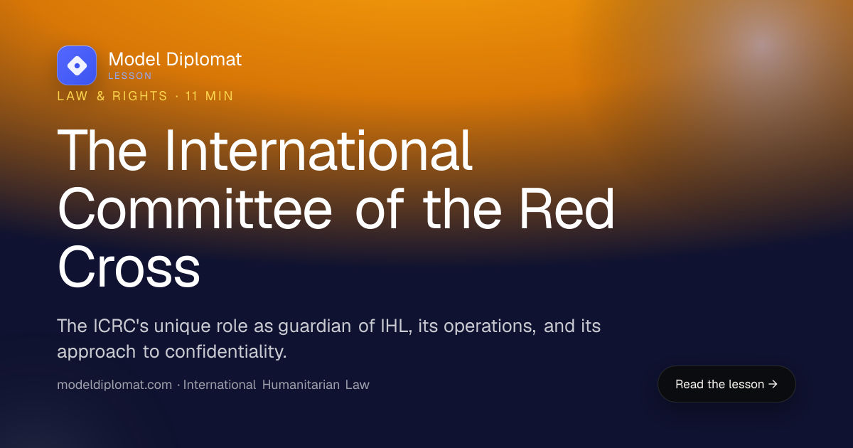 The International Committee of the Red… | Model Diplomat