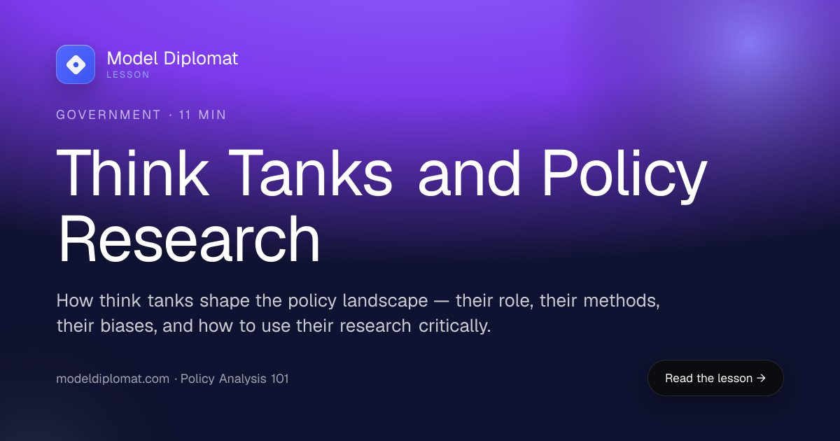 Think Tanks and Policy Research | Model Diplomat